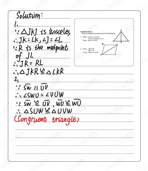 solved k learning task 3 write a complete two column proof of the