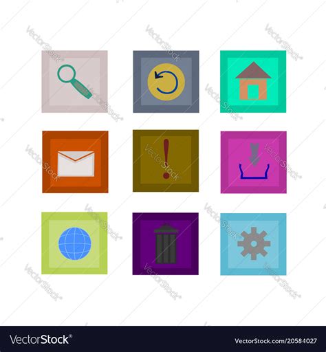 Website Flat Icon Set Isolated Royalty Free Vector Image