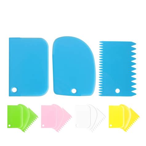 베이킹주걱 베이킹도구 알뜰주걱 실리콘주걱 3개몫 크림 스크레이퍼 비정형 치아 가장자리 Diy 케이크 장식 티몬