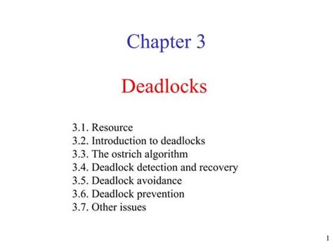 Deadlocks In Operating System Ppt