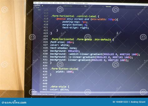 Web Designer Css3lesssass Code Close Up Stock Image Image Of