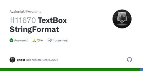 Textbox Stringformat · Avaloniaui Avalonia · Discussion 11670 · Github