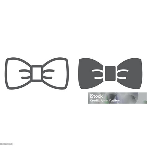 나비 넥타이 라인과 문양 아이콘 턱시도와 매듭 넥타이 기호 벡터 그래픽 흰색 바탕에 선형 패턴 0명에 대한 스톡 벡터 아트 및