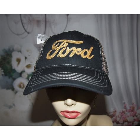 Infinity Accessories Ford Licensed Baseball Hat Cap Snapback Black Camo Glitter Logo Fomo