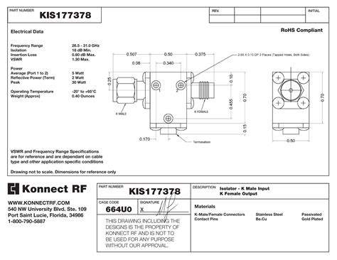 isolator k male input k female output 26 5 31 0 ghz 18 db isolation