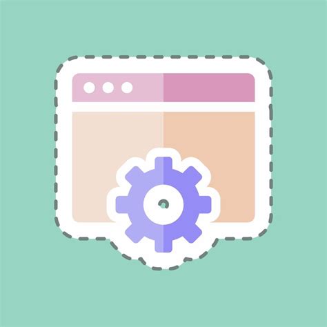 Sticker Line Cut Browser Settings Suitable For User Interface Symbol Simple Design Editable