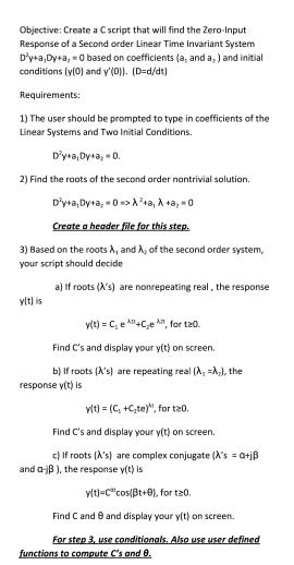 Solved Objective Create A C Script That Will Find The