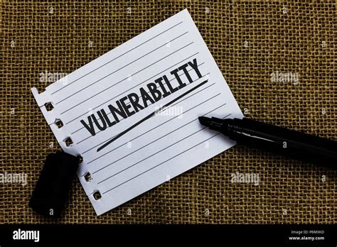 Writing Note Showing Vulnerability Business Photo Showcasing Information Susceptibility Systems