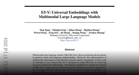 Paper Page E5 V Universal Embeddings With Multimodal Large Language