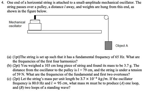solved one end of a horizontal string is attached to a