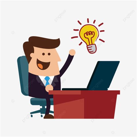 Gambar Pebisnis Mendapat Ide Cemerlang Dari Bekerja Di Laptop Pebisnis