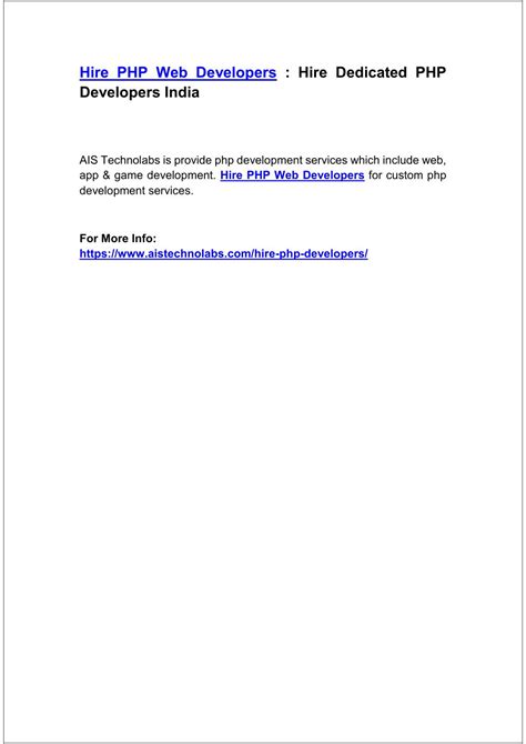 Ppt Hire Php Web Developers Hire Dedicated Php Developers India Powerpoint Presentation Id