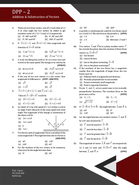Addition And Substraction Of Vectors Pdf Triangle Force