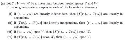 solved a let t v → w be a linear map between vector
