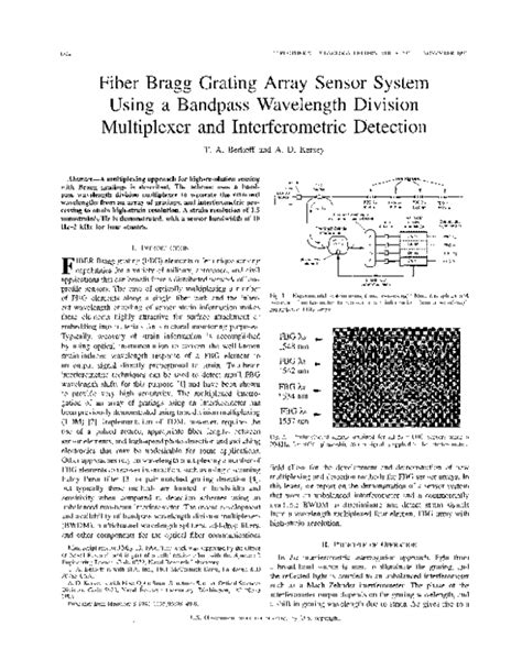 Pdf Fiber Bragg Grating Array Sensor System Using A Bandpass Wavelength Division Multiplexer