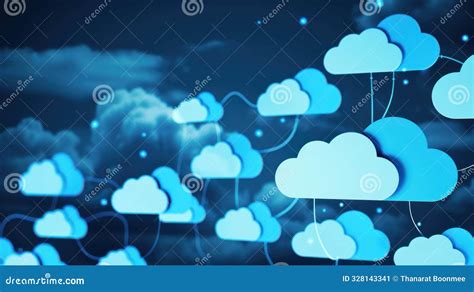 Network Of Servers Data Centers Connected By Fiber Optic Cables Representing Cloud Computing