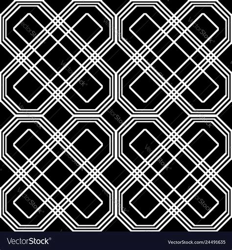 Design Seamless Monochrome Geometric Pattern Vector Image