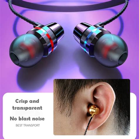 Cozyrooms Super Bass Metal Headset Bass Stereo Earphone Wired Headphone With Mic Universal Phone