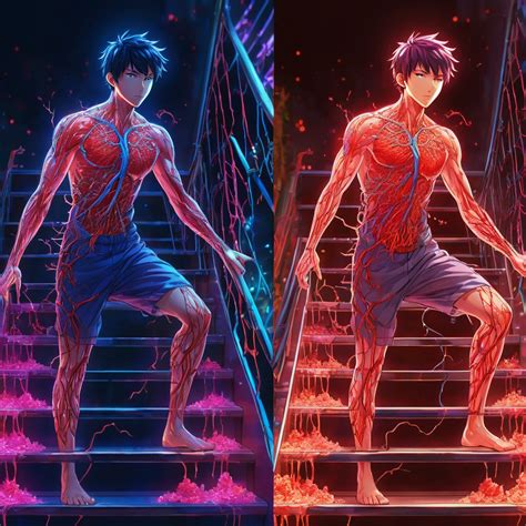 Glowing Capillaries Visible Under Skin Close Up Of Active Capillaries Vibrant Colors Show