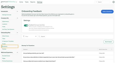 Greenhouse Onboarding Settings Overview Greenhouse Support