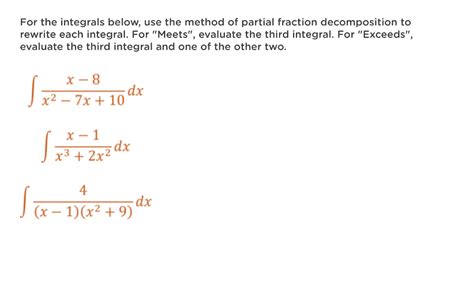 Solved For The Integrals Below Use The Method Of Partial Chegg
