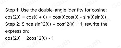 Solved 2 3 Write An Equivalent Expression For Cos20 Using Sine And
