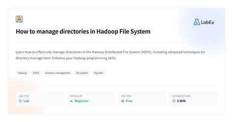 How To Manage Directories In Hadoop File System Labex