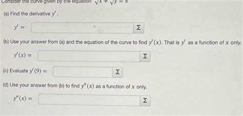 Solved Consider The Curve Given By The Equation V A Find Chegg