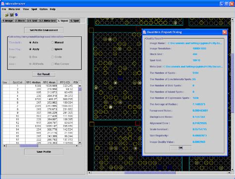 A Snapshot Of The Microarray Image Analysis System Arrayzer It