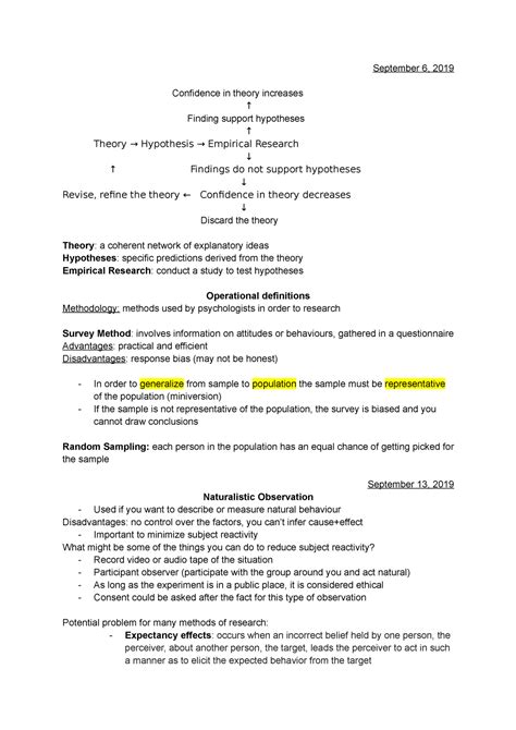 psych 1010 lecture notes 1 september 6 2019 confidence in theory
