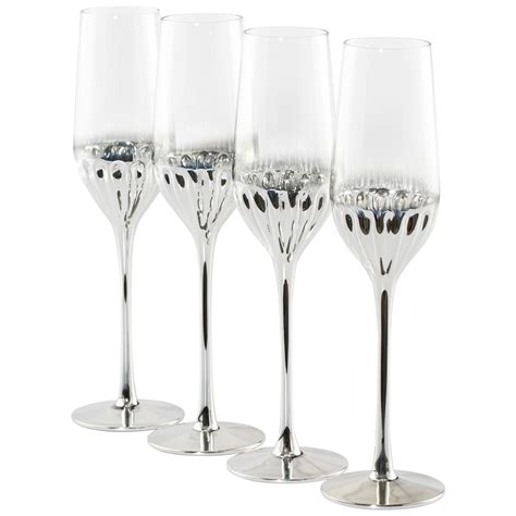Waterside Silver 4 Piece Flutes Wilko