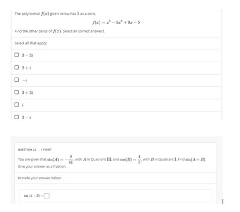 solved the polynomial f x given below has 1 as a zero f 3