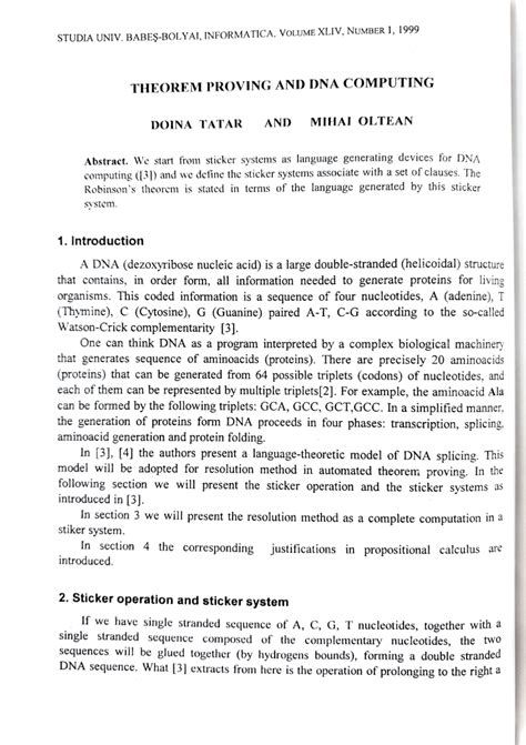 Pdf Theorem Proving And Dna Computing
