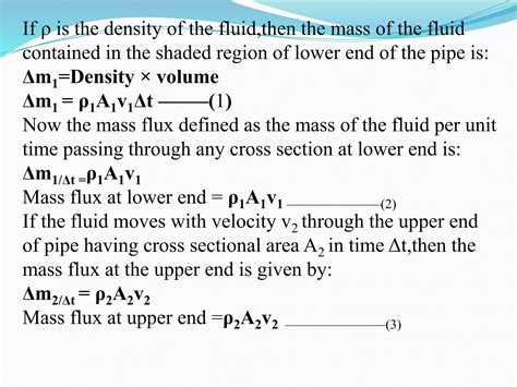 Equation Of Continuity Pptx Physics Science