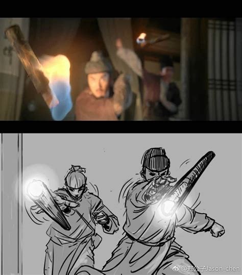 一部分分镜与最终成片的镜头效果对比图 Cg插画控 花瓣网