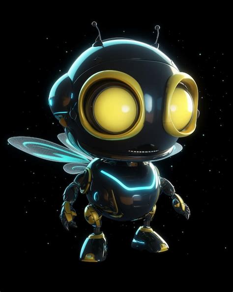 Premium Ai Image A Robot With A Bug On Its Head Is In The Air