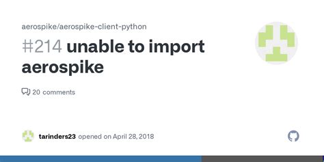 Unable To Import Aerospike Issue Aerospike Aerospike Client Python GitHub