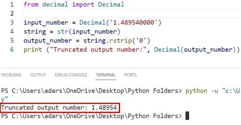 Remove Trailing Zeros from Decimal in Python