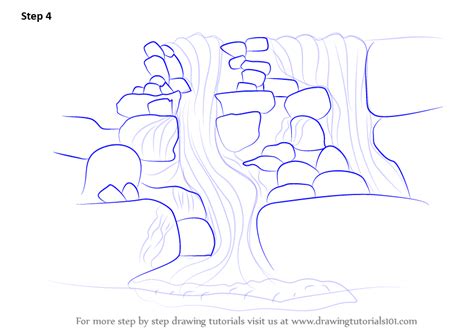 How To Draw Waterfall Step By Step