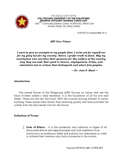 06 Afp Core Values Pdf Courage Applied Ethics