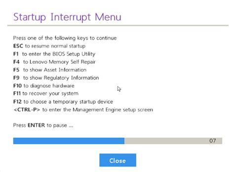 startup interrupt menu lenovo cdrt docs site