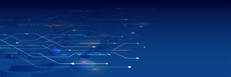 기술 통신 개념 육각형과 회로 기판과 미래 지향적 인 파란색 배경 현대 하이테크 벡터 일러스트레이션 비즈니스 인터넷 배너 0명에