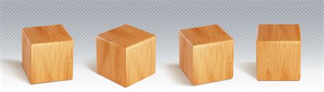 Free Vector 3d Wood Cube Block To Play Game Realistic Vector