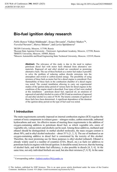 Pdf Bio Fuel Ignition Delay Research