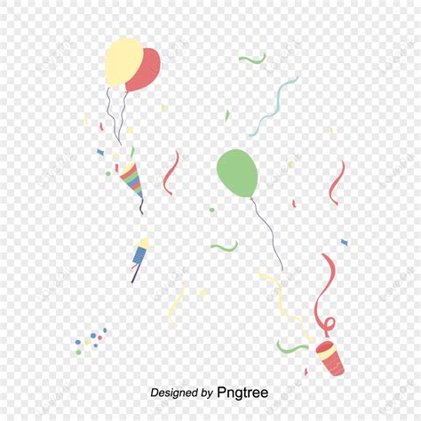 Colorful Floating Balloon Ribbon Fireworks Wallpaper Loop Labels PNG