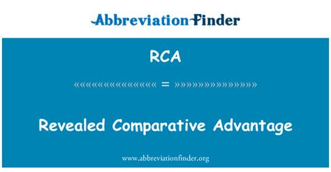 RCA Stands For Revealed Comparative Advantage Abbreviation Finder