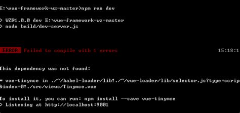 运行程序缺少依赖 Issue herozhou vue framework wz GitHub