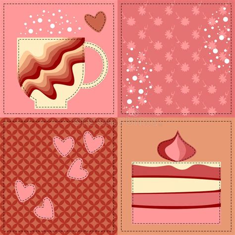Seamless Patchwork Pattern With Applique Stock Vector Illustration Of