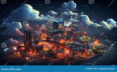 Cloud Computing Infrastructure Diagram Visualizing The Cloud Ai Generated Stock Illustration