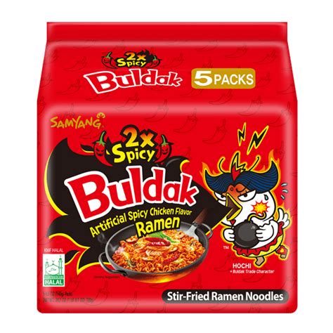 Samyang Buldak Rose Creamy Spicy Flat Noodles Microwaveable 2 Pack 5